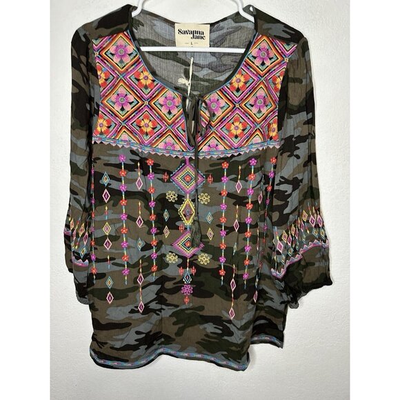 Savanna Jane | Tops | Savanna Jane Womens Floral Camo Long Sleeve ...
